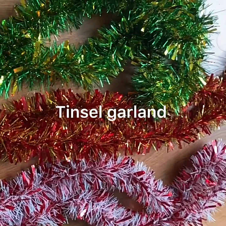 Christmas Pvc Blue Wirh Snowflake Tinsel Garland Outdoor Christmas ...