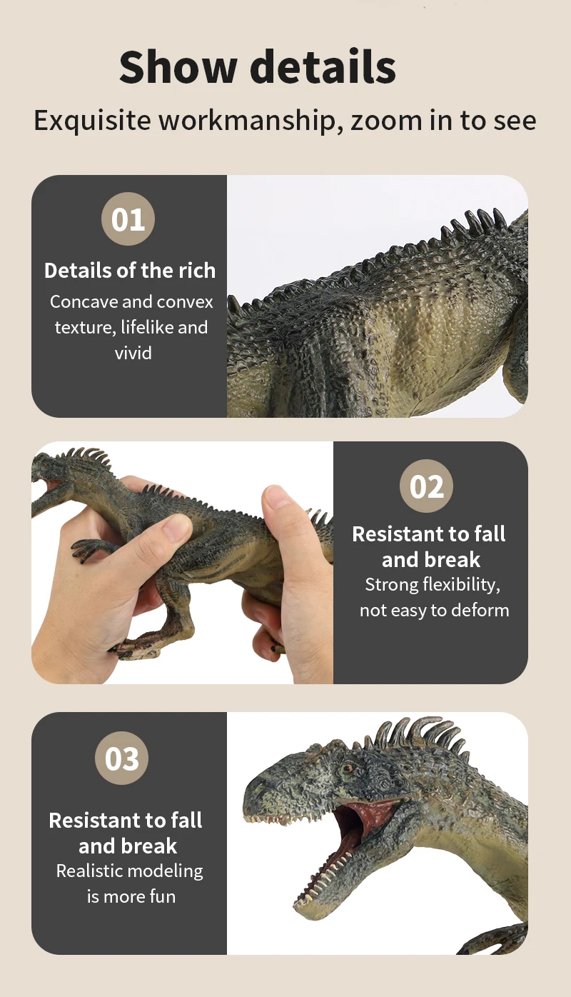 Leemook Kids Model Allosaurus Realistic Rubber Plastic Mini Toy ...