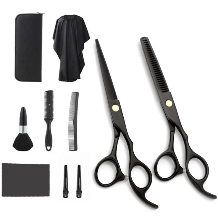 10 Pcs set Stainless Steel Hairdressing Shears Haircut Tool 新作人気モデル