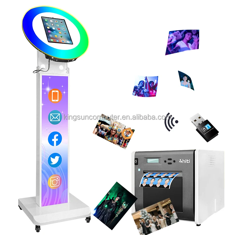 Customized Logo Ring Light Ipad Selfie Photo Booth Stand
