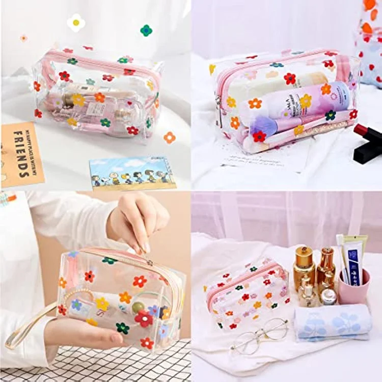 Cute Pencil Pouch Kawaii Clear Pvc Pencil Case Organizer For Girls And ...