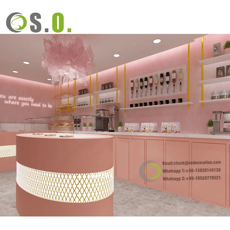 Modern Break Shop Counter Design Display Stone Dessert Bar Counter ...