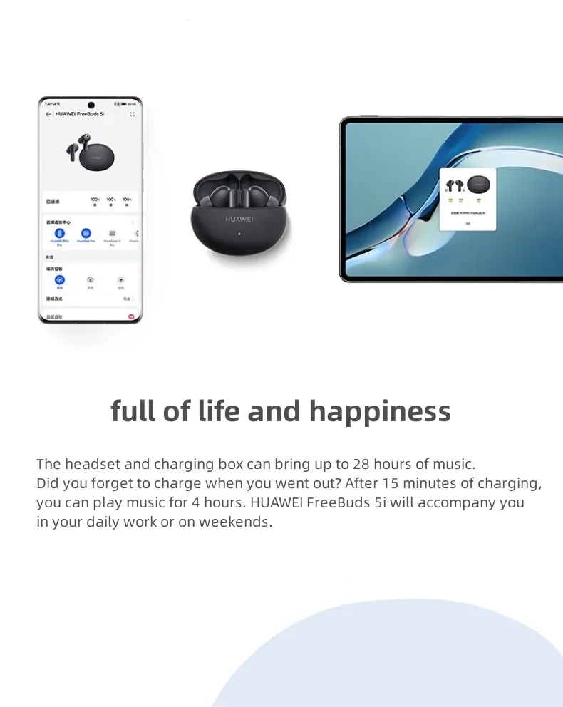 Huawei Freebuds 5i Tweeter Quality Real Wireless Earbuds Active Noise ...