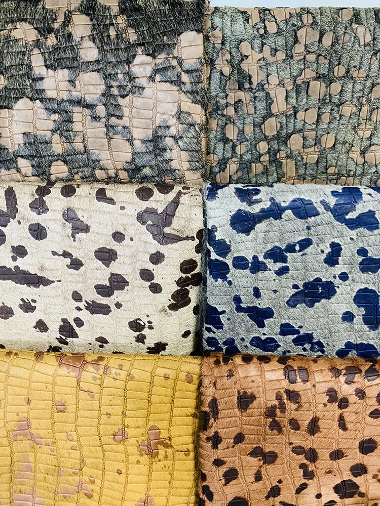 Custom Dot Pattern Metallic And Embossed Genuine Cowhide Designer ...