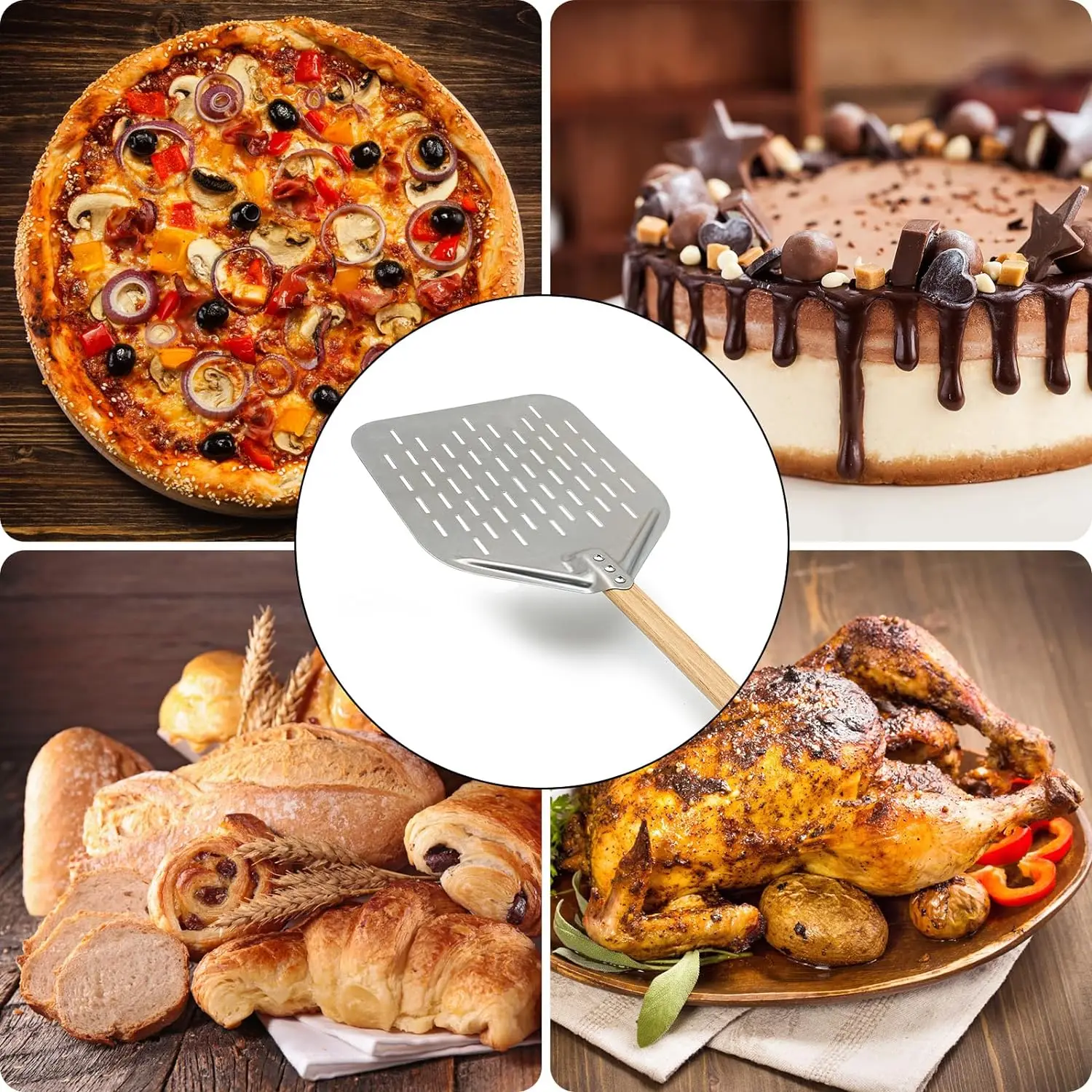 Premium 12 Inch Lightweight Perforated Metal Anodized Aluminum Pizza ...