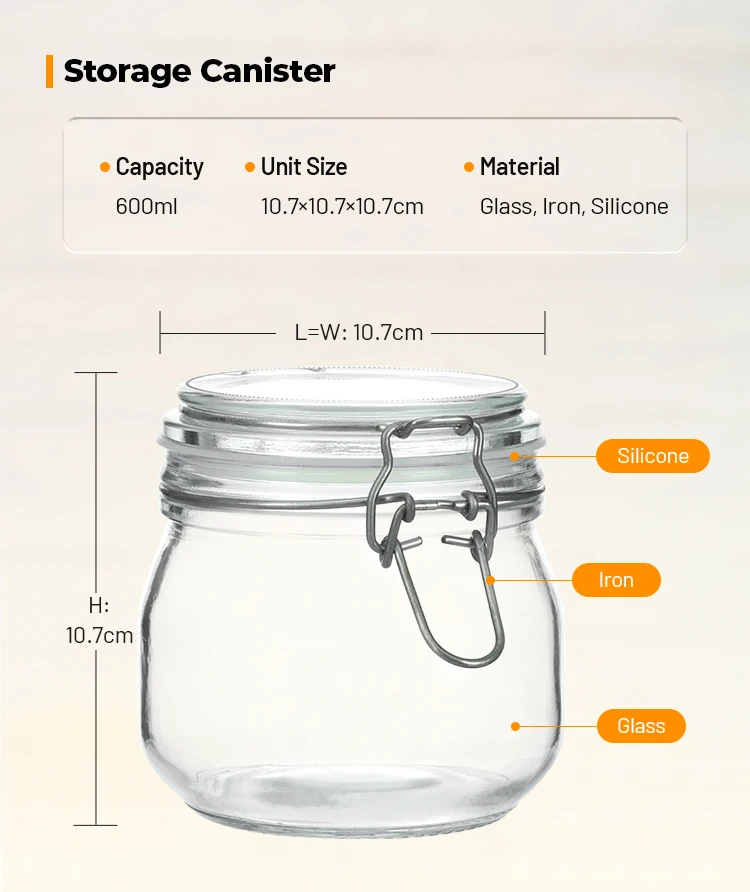 Customize Small Glass air Tight Vacuum Seal Food Coffee Lock Storage ...