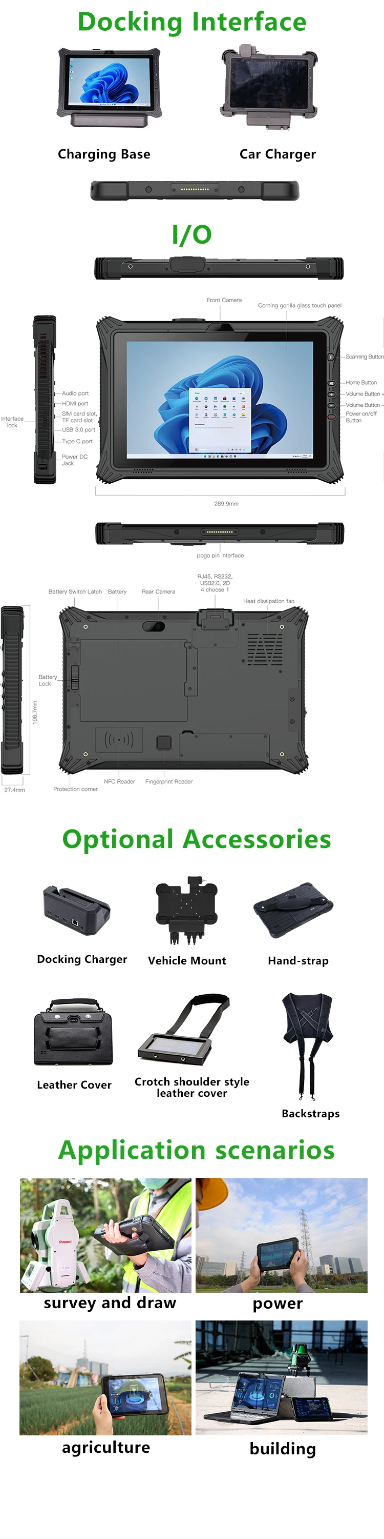 10 Inch Rugged Tablet Pda Barcode Scanner Ip65 Gnss Rtk Pda Windows 10 ...
