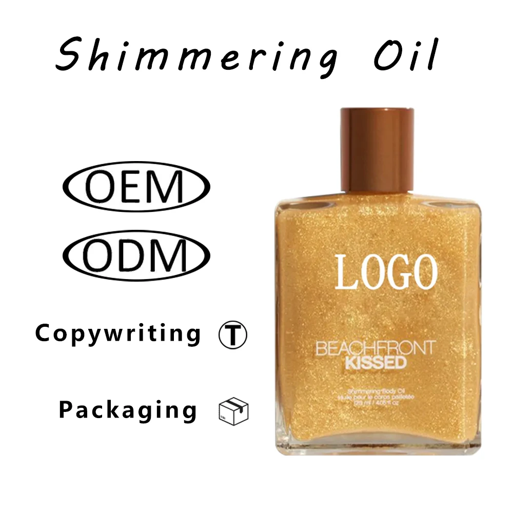 Body Oil Private Label 24k Gold Perfume Highlighter Makeup Body Glitter ...