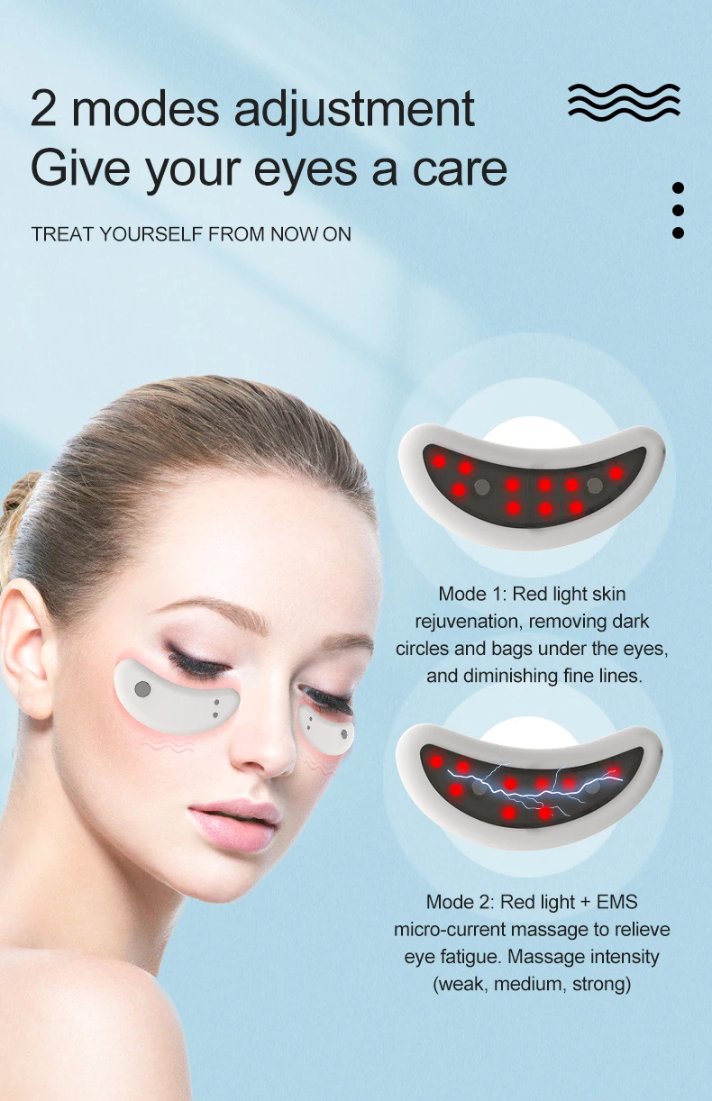 Anti Aging Dark Circles Microcurrent Led Red Light Eye Care Therapy Ems ...