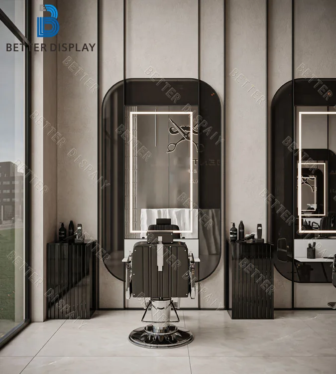Professional Barber Shop Furniture Showcase Barber Shop Reception Desk ...