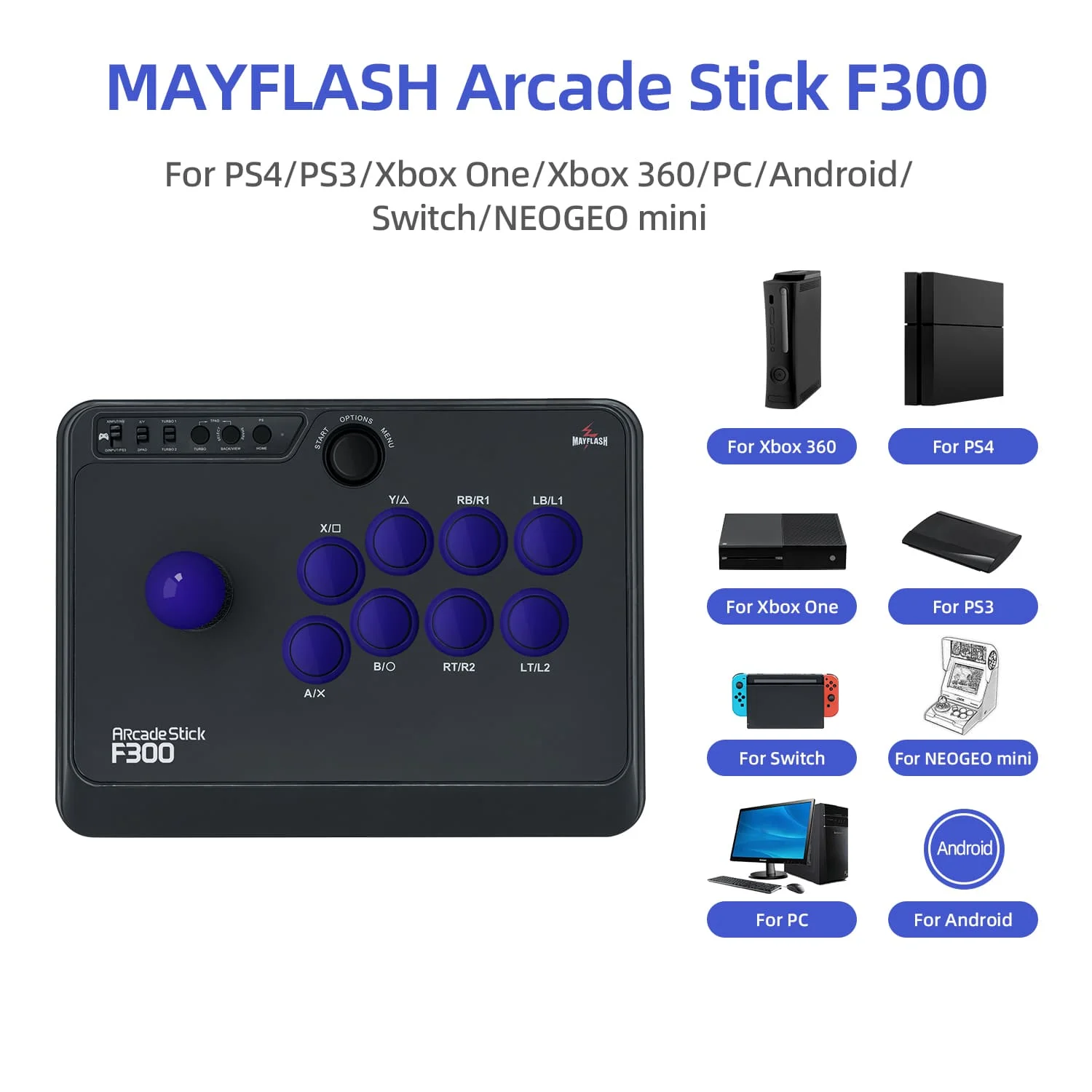 Mayflash F300 Arcade Fight Stick - Ultimate Gaming Joystick