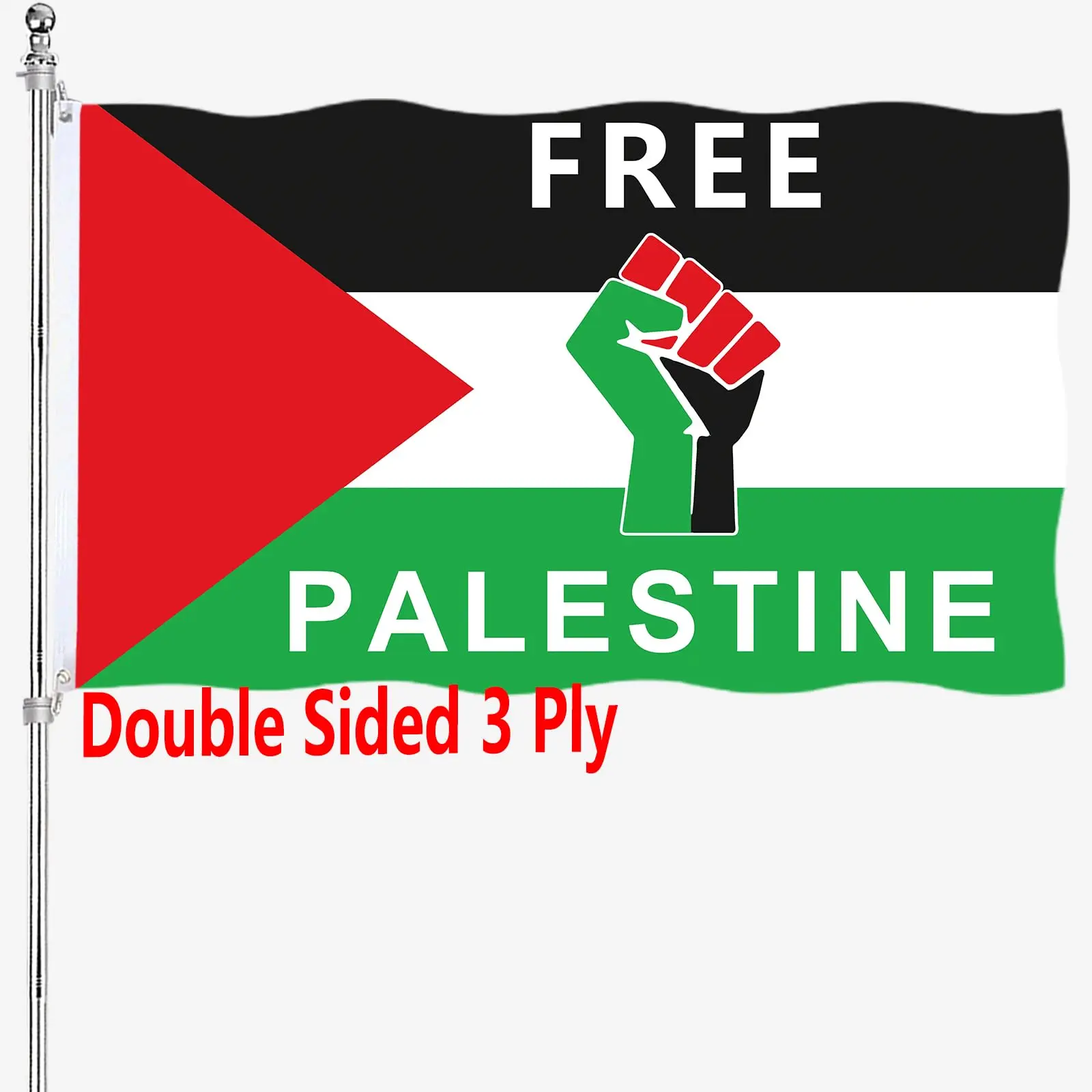 Palestine Flag 3x5 Outdoor Double Sided Free Palestinian Flags For Car ...