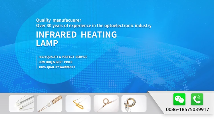 White Ceramic Radiant Halogen Heater Tube Infrared Heating Lamp For Pet ...