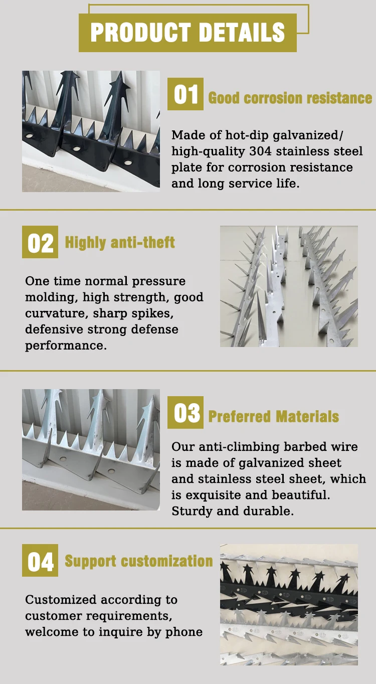 Enhanced Wall Security with Barbed Wire Wall Spikes Steel Wire for ...