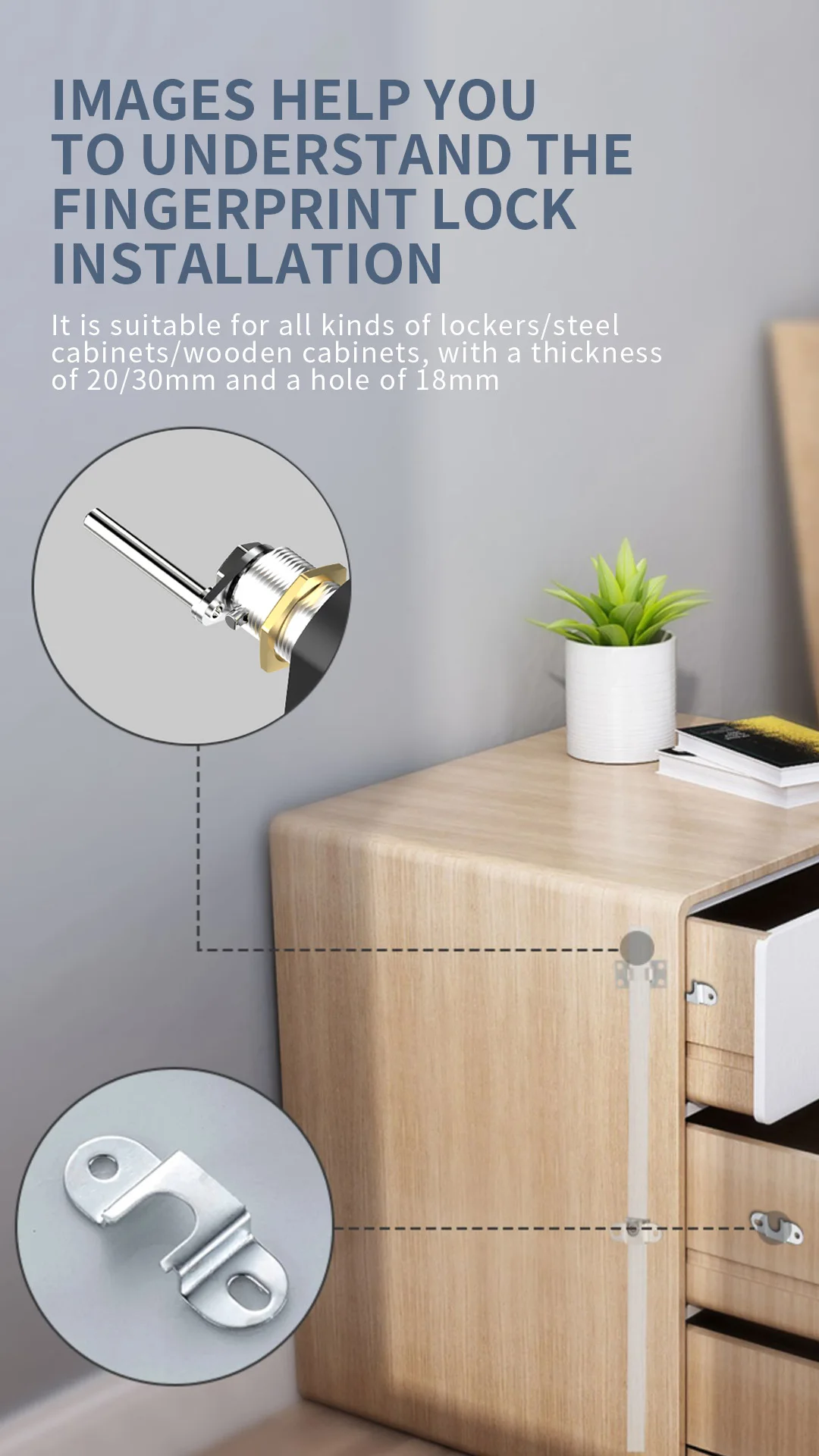 Boxing Smart Small Finger Print Biometric File Cabinet Lock Drawer ...