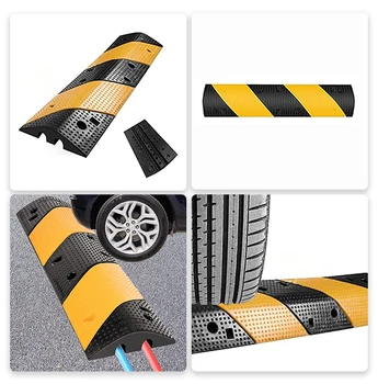 Heavy Duty Rubber Industrial Cable Protector Speed Bump With 4 Bolts ...