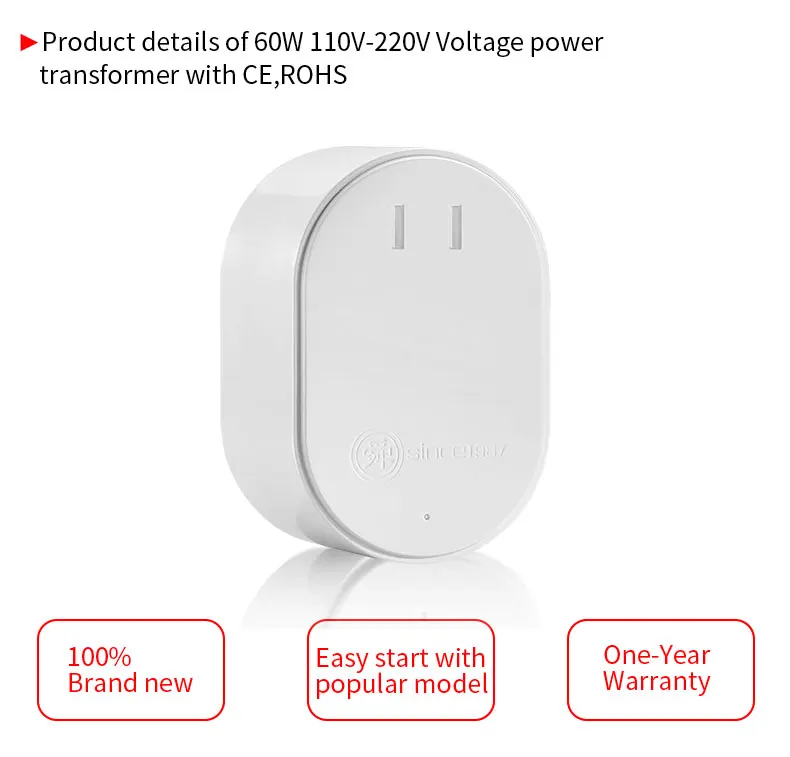 Shunhong 60w Step Up Transformer 110v To 220v Mini Transformer 60va ...