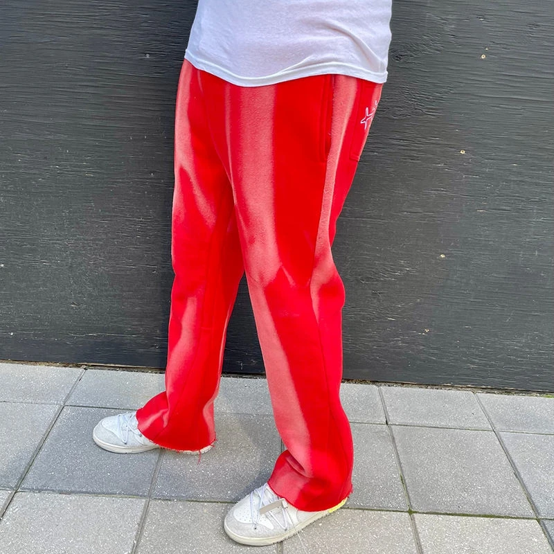 Oem Custom Unisex Flared Sweatpants Cotton Nylon Flare Track Pants Men ...