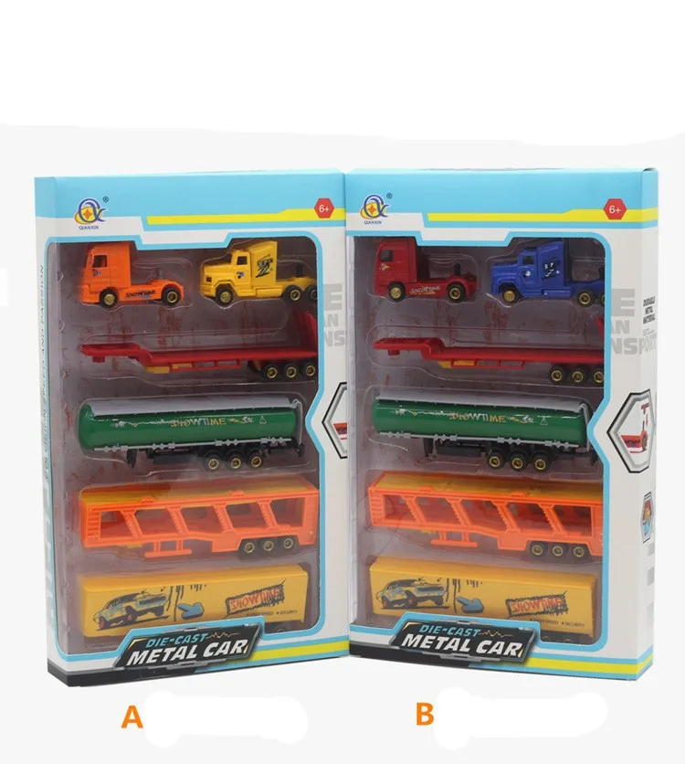 6-Piece Alloy Transport Vehicle Model Set Multi Style DIY Combination ...
