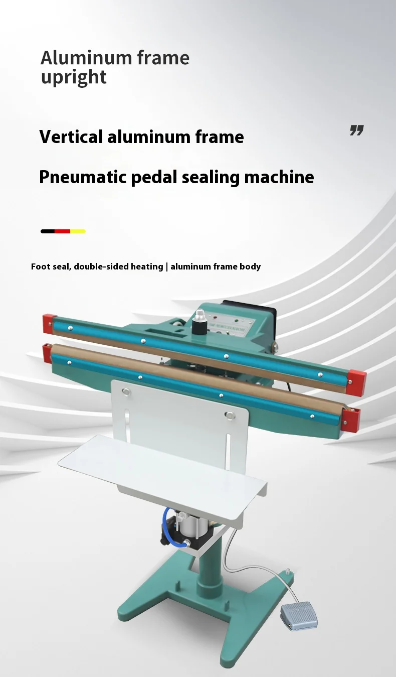 PSF-650X2 Model Double Sealer Food Industry SS Frame Foot Pedal Heat Bag Sealer Plastic Bag Heat ...