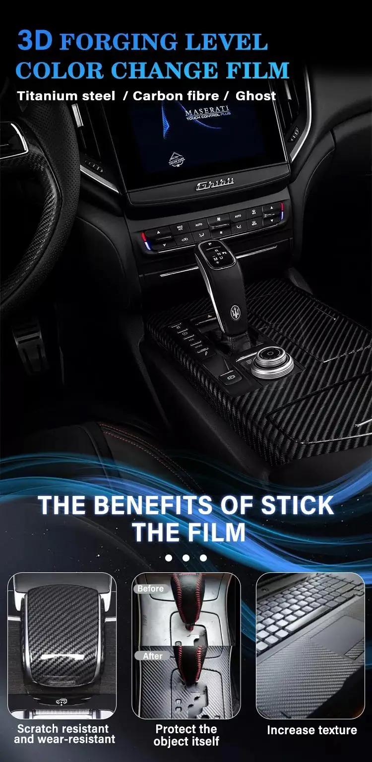 1.52x18m Car Interior Decorative Vinyl Wrap Film - 9D Gloss