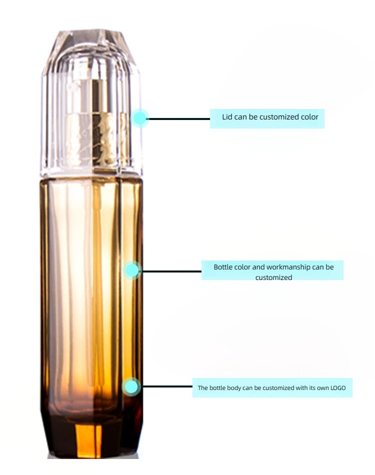 Luxury Glass Skincare Kit Packaging 30ml 40ml 60ml 80ml 100ml 120ml Custom Cosmetic Lotion Serum ...