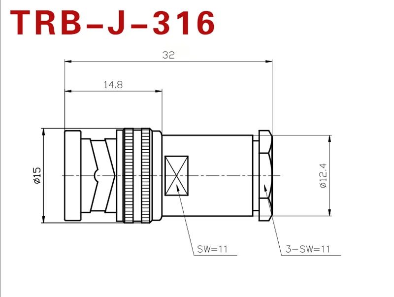 Triax Trb-j-316 Nickel Plated Male Coaxial Bnc Connector Oem