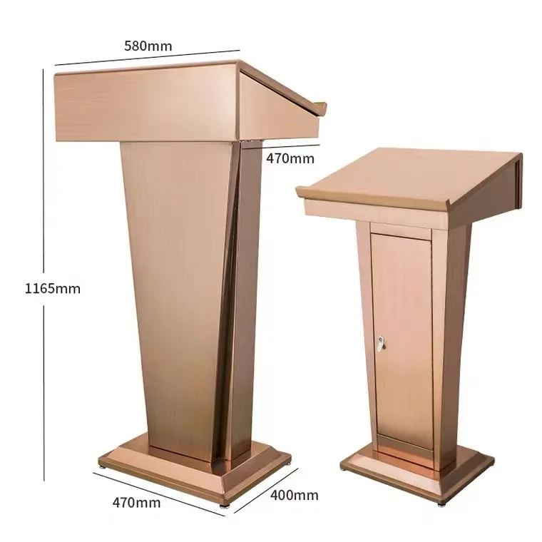 Premium Wooden Stainless Steel Speech Lectern Rostrum Pulpit Podium for ...