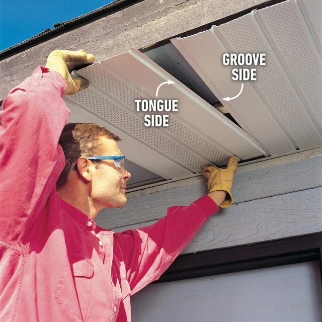 Waterproof Wood-Grain Aluminum Soffit and Siding Facade