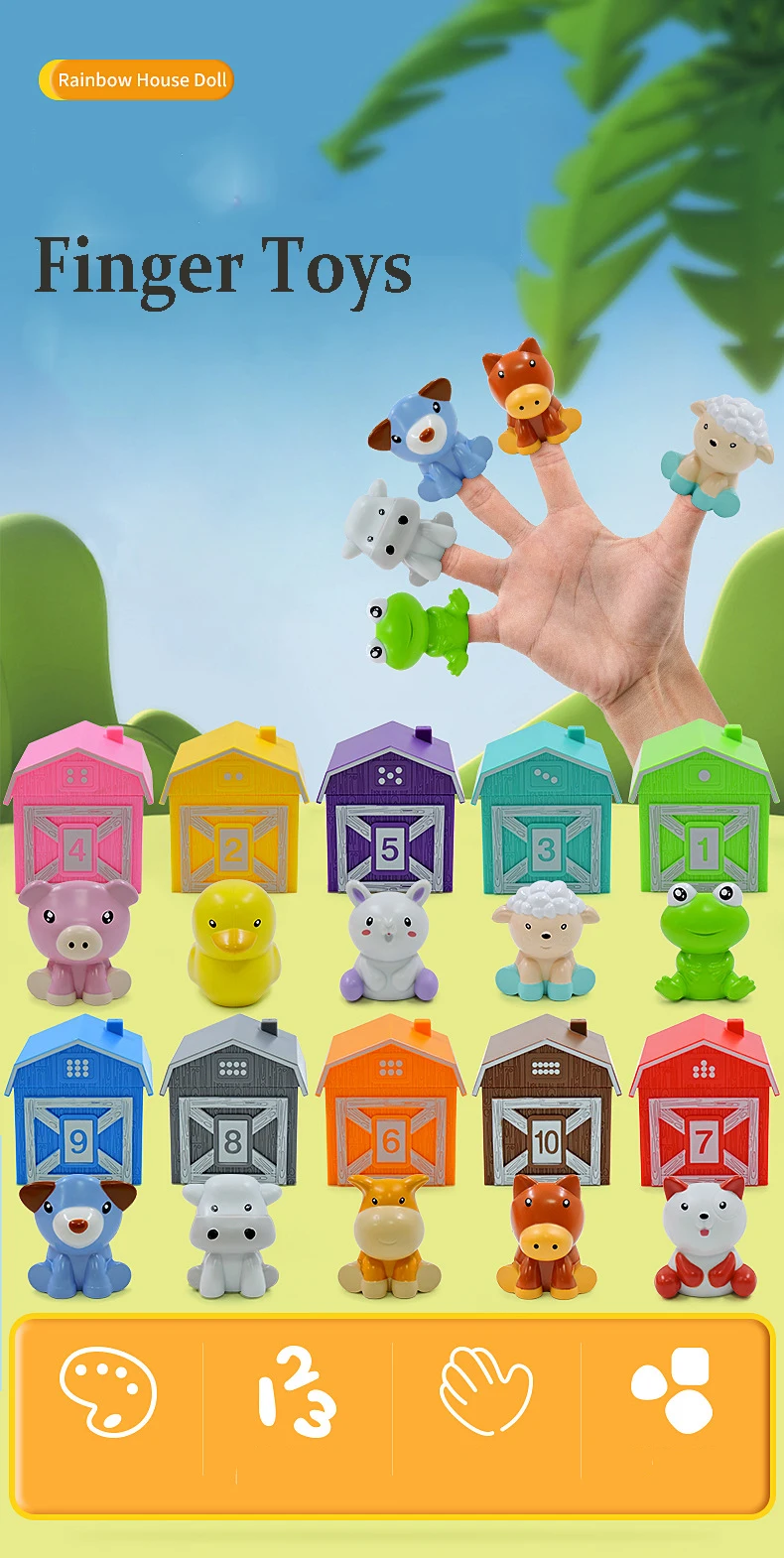 Farm Animals Toys Montessori Counting,Matching & Sorting Fine Motor ...