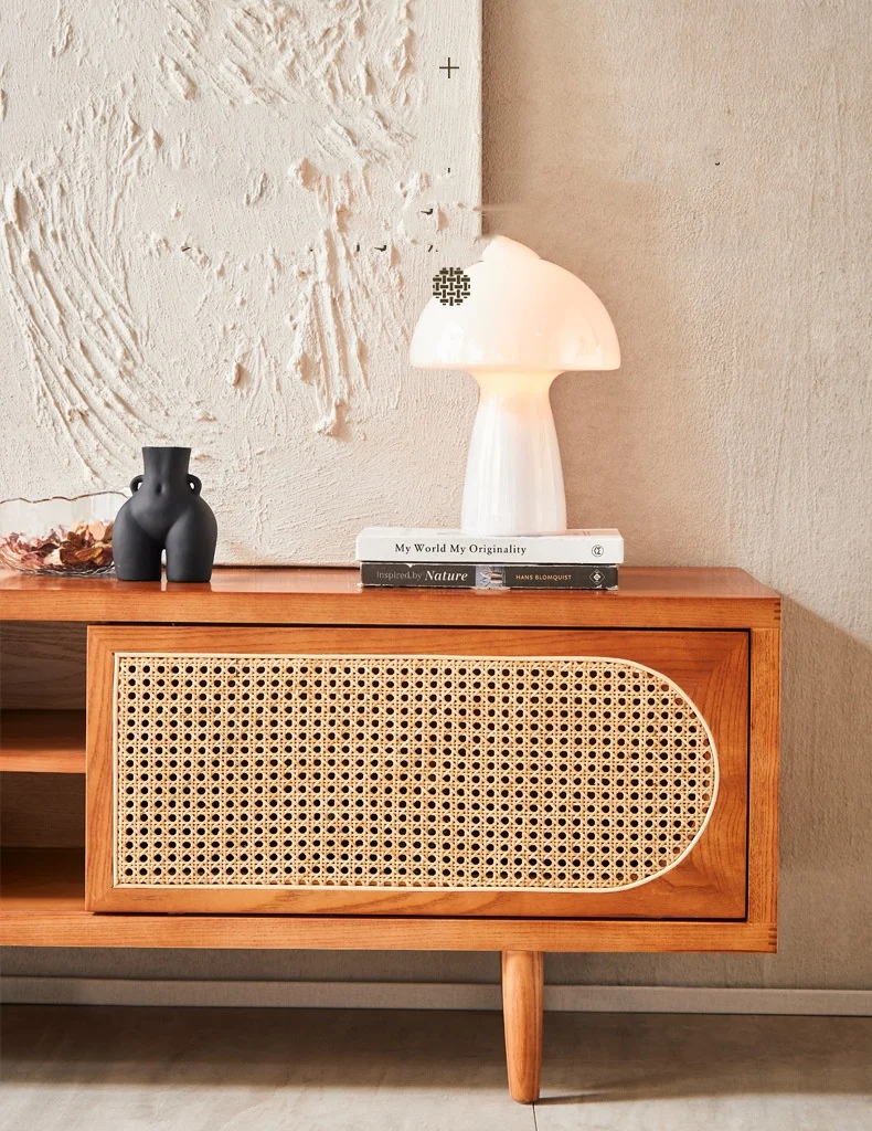 Modern Simple Tv Cabinet Rattan Plus Height Combination Wall Cabinet ...