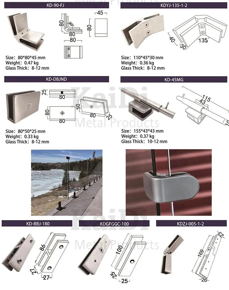 Balustrades Fittings Glass Railing Handrail Hardware Fixing Clip Glass Stairs Bracket Glass ...