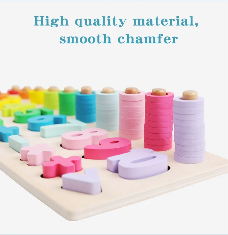 Multicolor Wooden Number Match Game Toy Montessoei Toy For Children ...