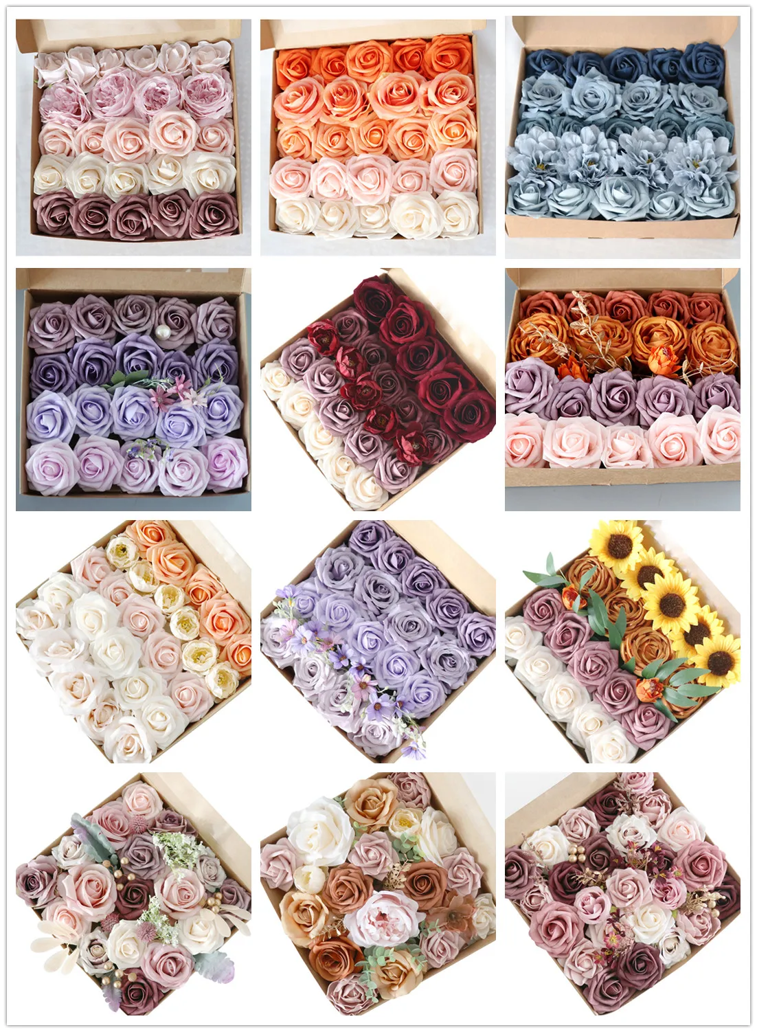 A-238 Wedding Bouquet Flower Burnt Orange Bridal Flowers Dark Orange ...