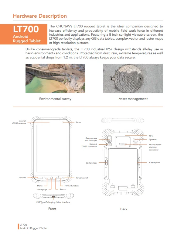High Precision Gps Rtk Tablet Chcnav Lt700/lt700h/lt800 Gnss Receiver ...