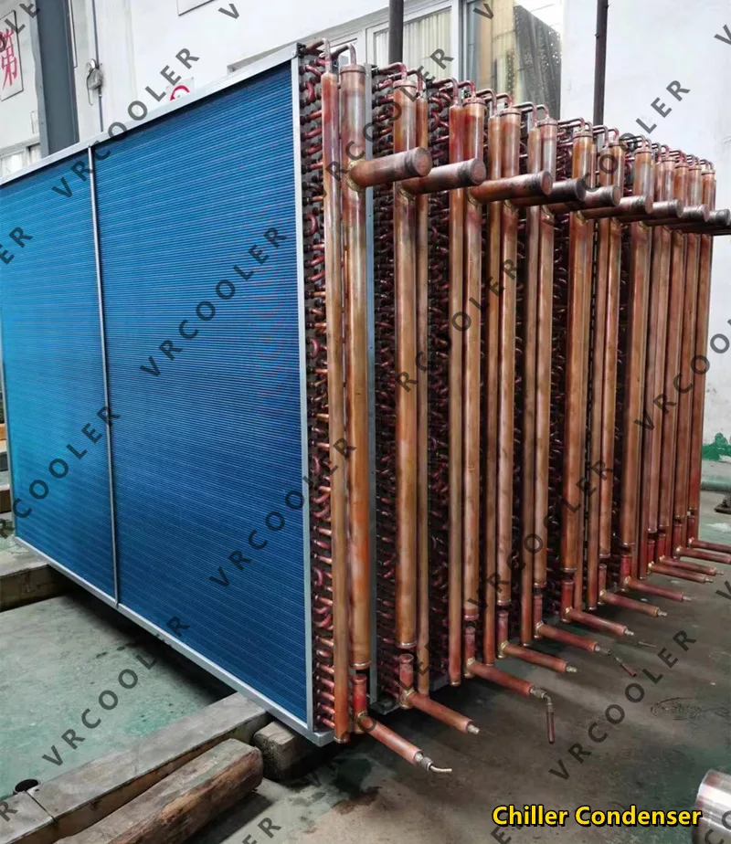 Copper Pipe Condenser Surface Air Cooler Tube And Fin Heat Exchanger ...