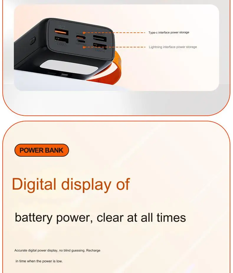 Portable Big Capacity 50000mah Powerbank Led Digital Display 4usb Type ...