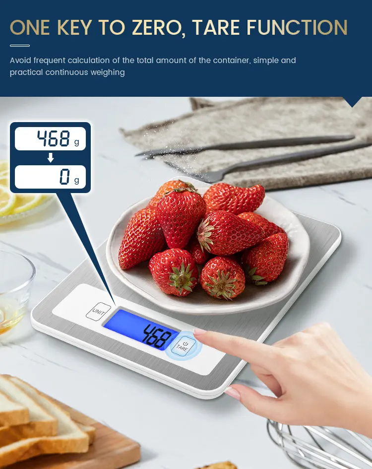 Multifunction Stainless Steel 5kg 11lb Food Weighing Electronic Digital ...