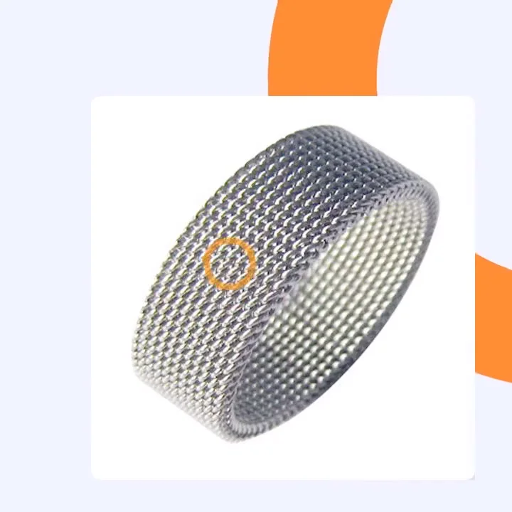 Stainless Steel Fashion Men Tat Ring Jewelry, Mesh Elastic Ring