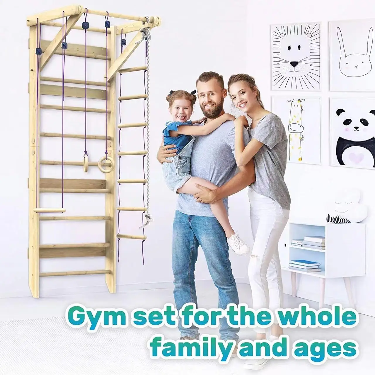 Foldable Wall Bars Rib Climbing Swedish Ladder Stretching Gymnastic ...