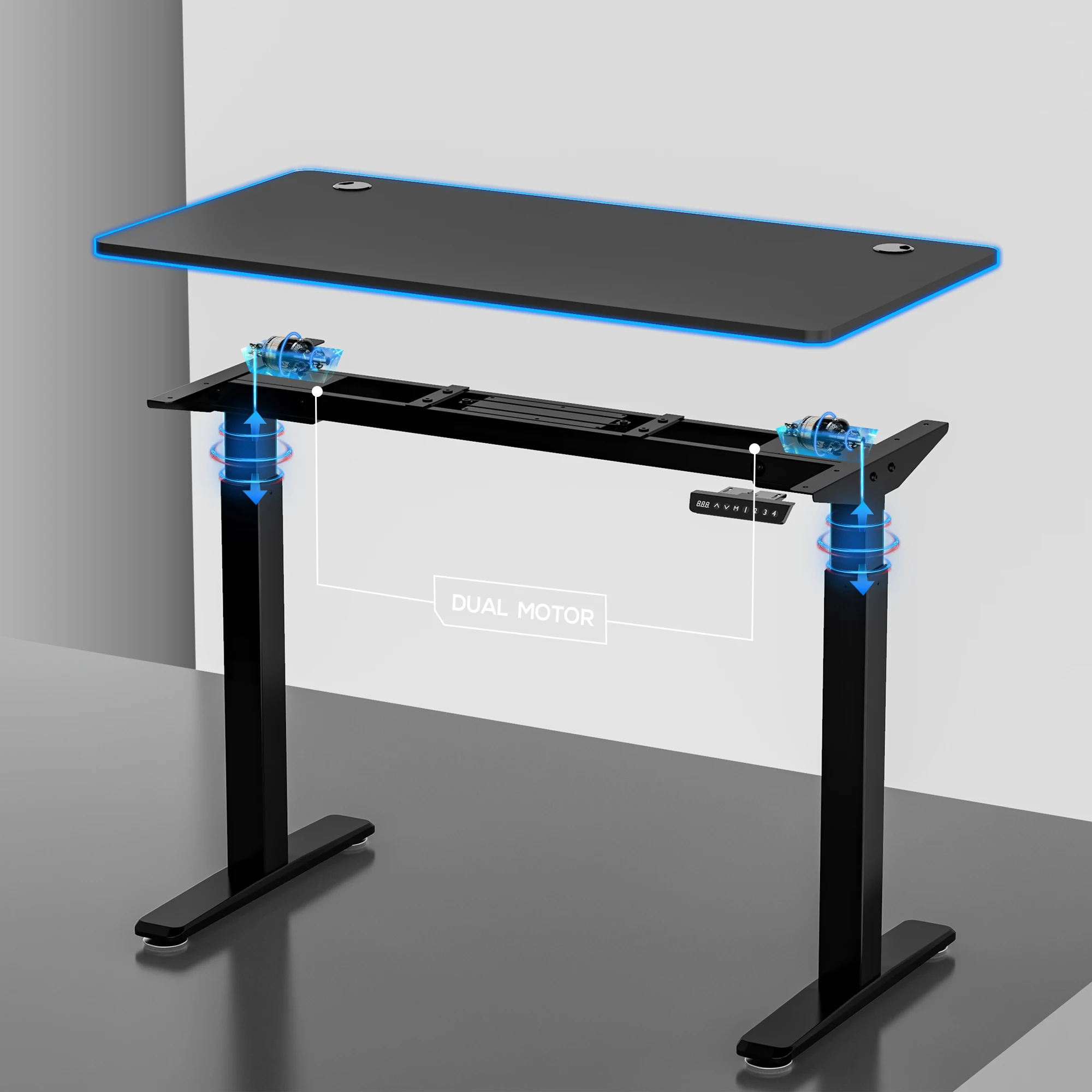 Home Office Modern Furniture Computer Fancy Dual Motor Electric Pc Desk ...