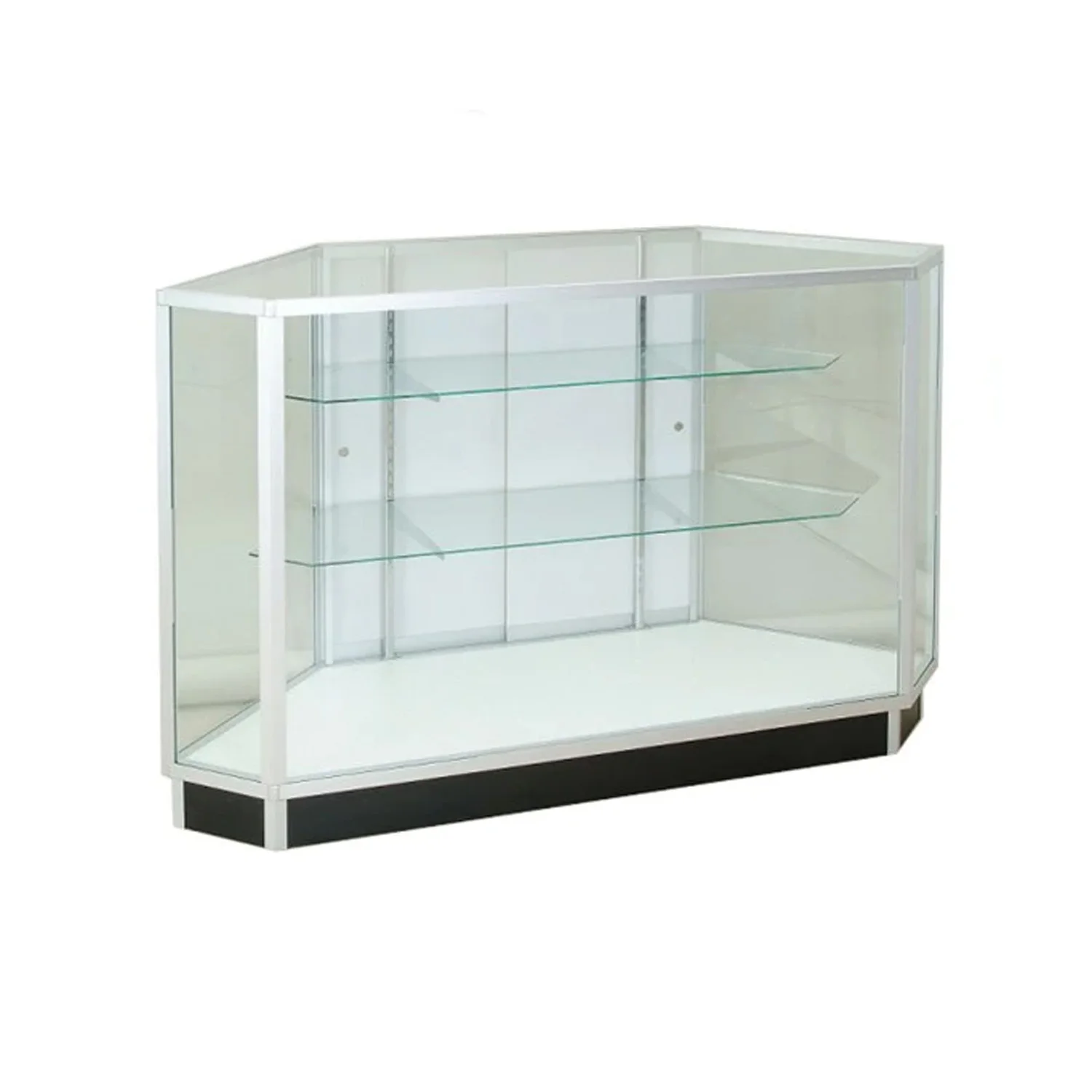 Hikuya Custom Corner Retail Display Case Full Vision Glass Cabinet For ...