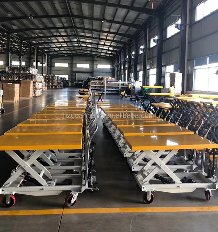 800kg Scissor Lift Table 4 Wheels Manual Hydraulic Lifting Tables ...