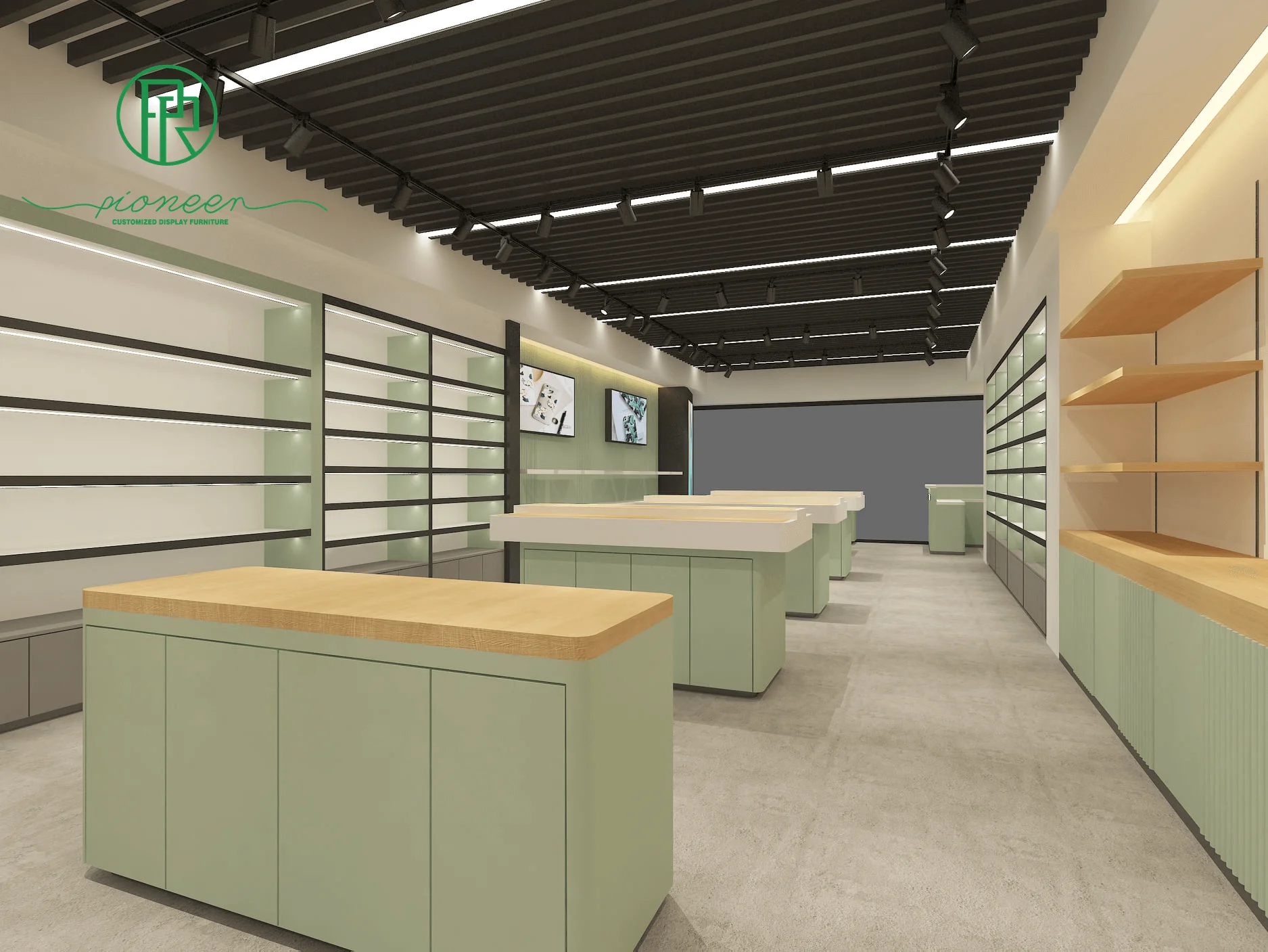 Custom Mobile Phone Shop Interior Counter Design