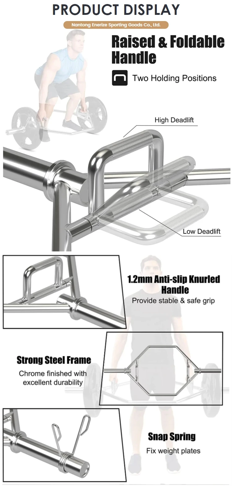 20kg Open Hex Trap Bar 56inch Chrome Hex Barbell Trap Bar With Flat Or ...