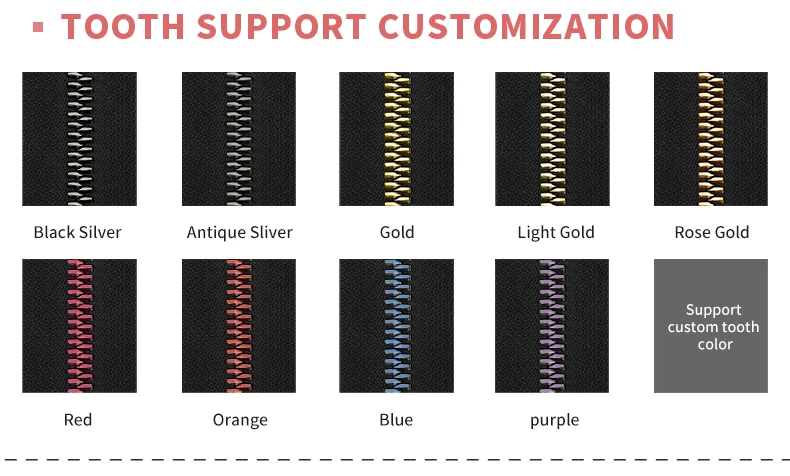 OCO Zipper - High Quality Silver Y Teeth No. 5 Custom Length