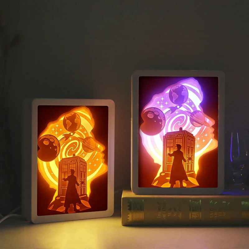 Anime Design 3D Paper Carved Led Light Carving Night Lamp Birthday Gift ...