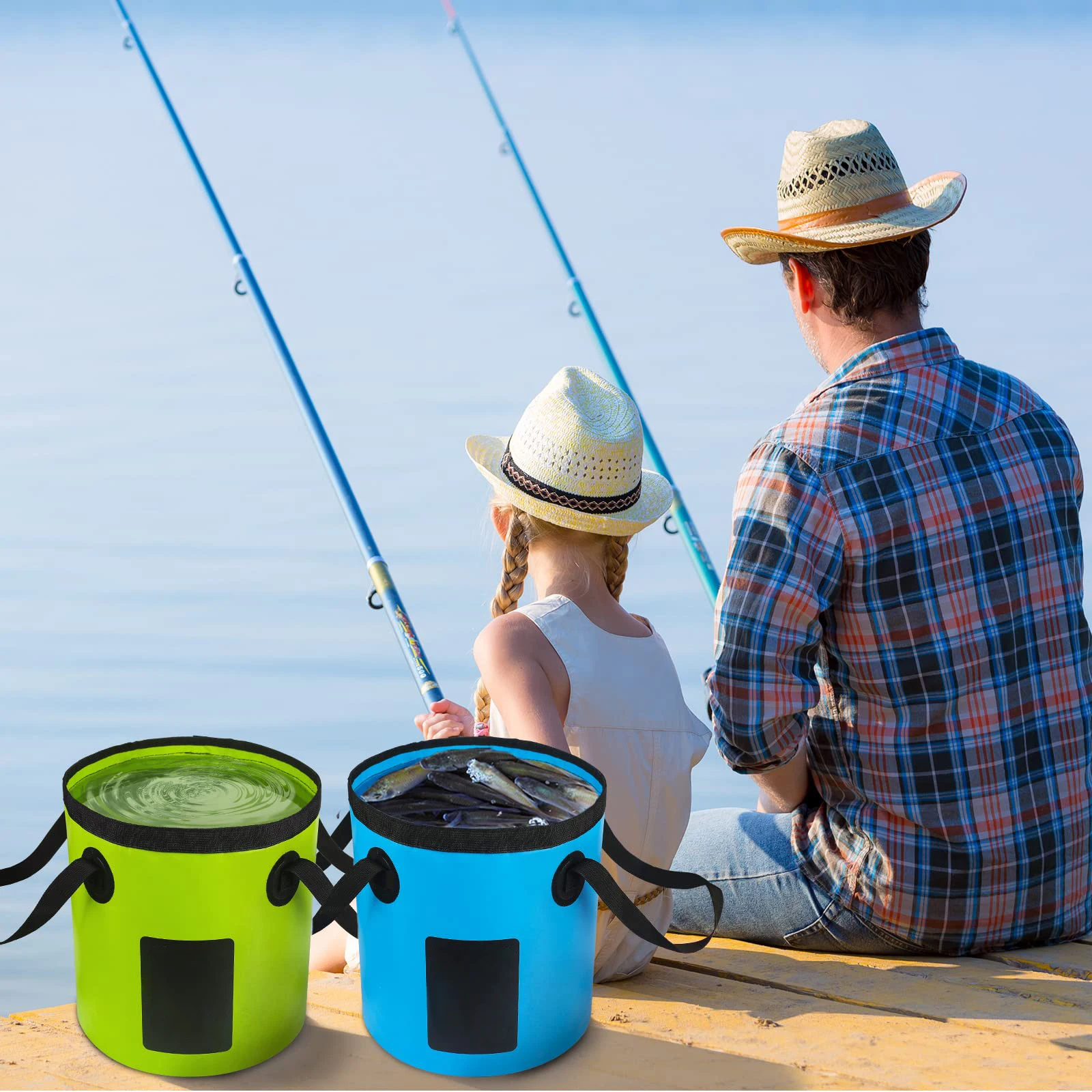 Collapsible Bucket Container Folding Water Bucket Portable Wash Basin ...