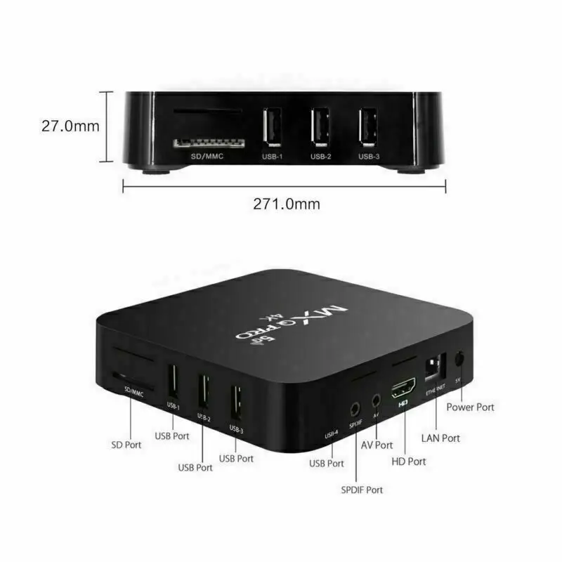 MX Pro 4K TV Box - Quad Core, Android 9.0, 8/16GB RAM