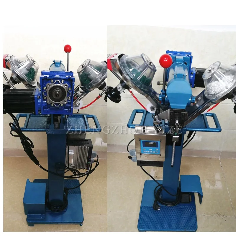 Small Automatic Face Shield Raincoat Snap Button Press Machine Metal Prong Button Riveting ...